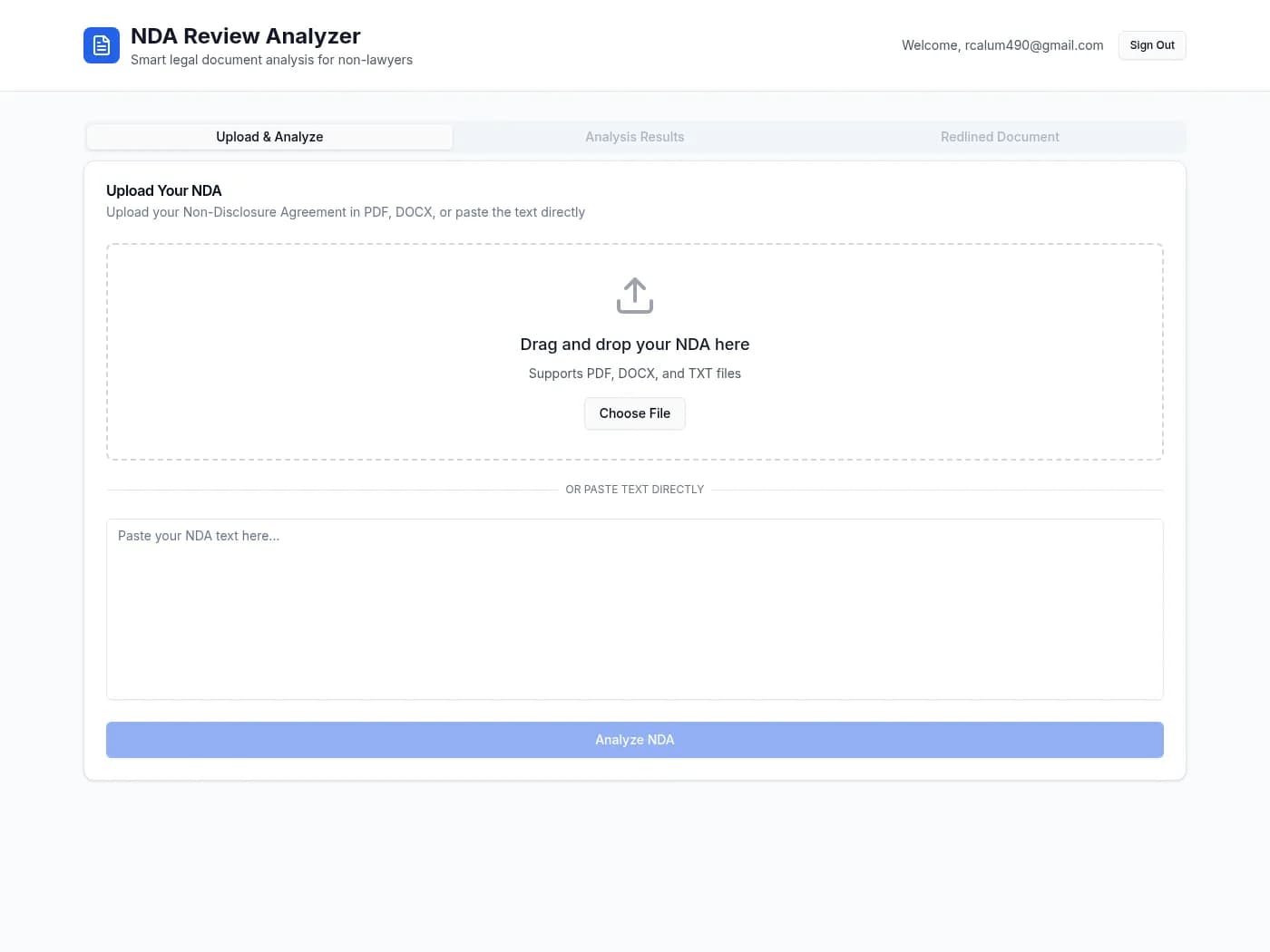 NDA Review App - Smart Legal Document Analyzer