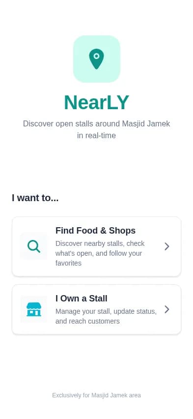 NearLY Local Stalls App