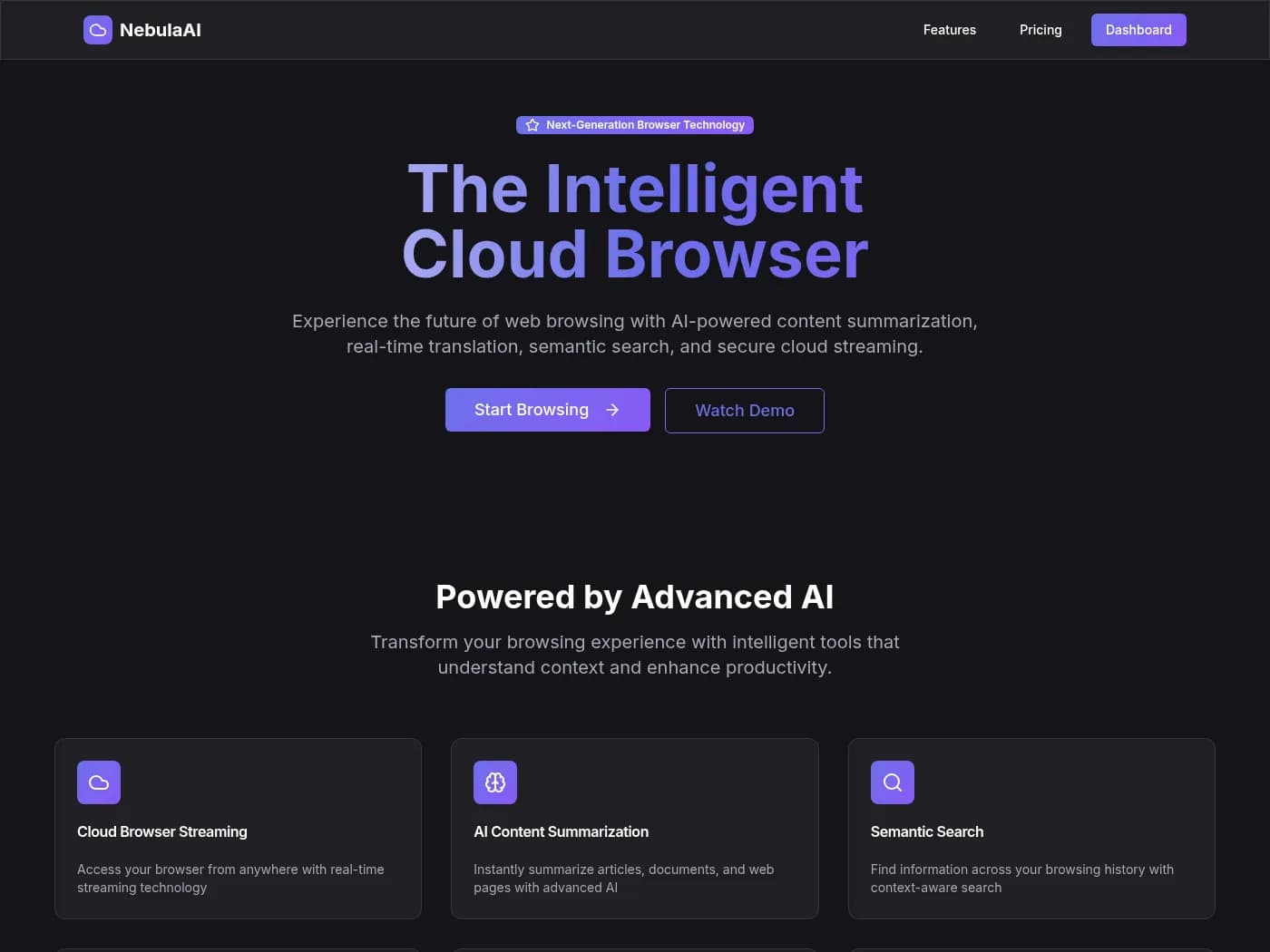 NebulaAI – The Intelligent Cloud Browser
