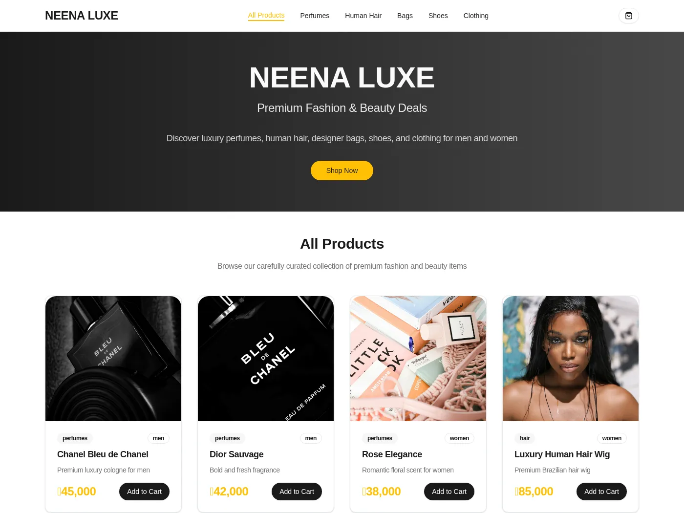 NEENA LUXE Fashion & Beauty Deals Website