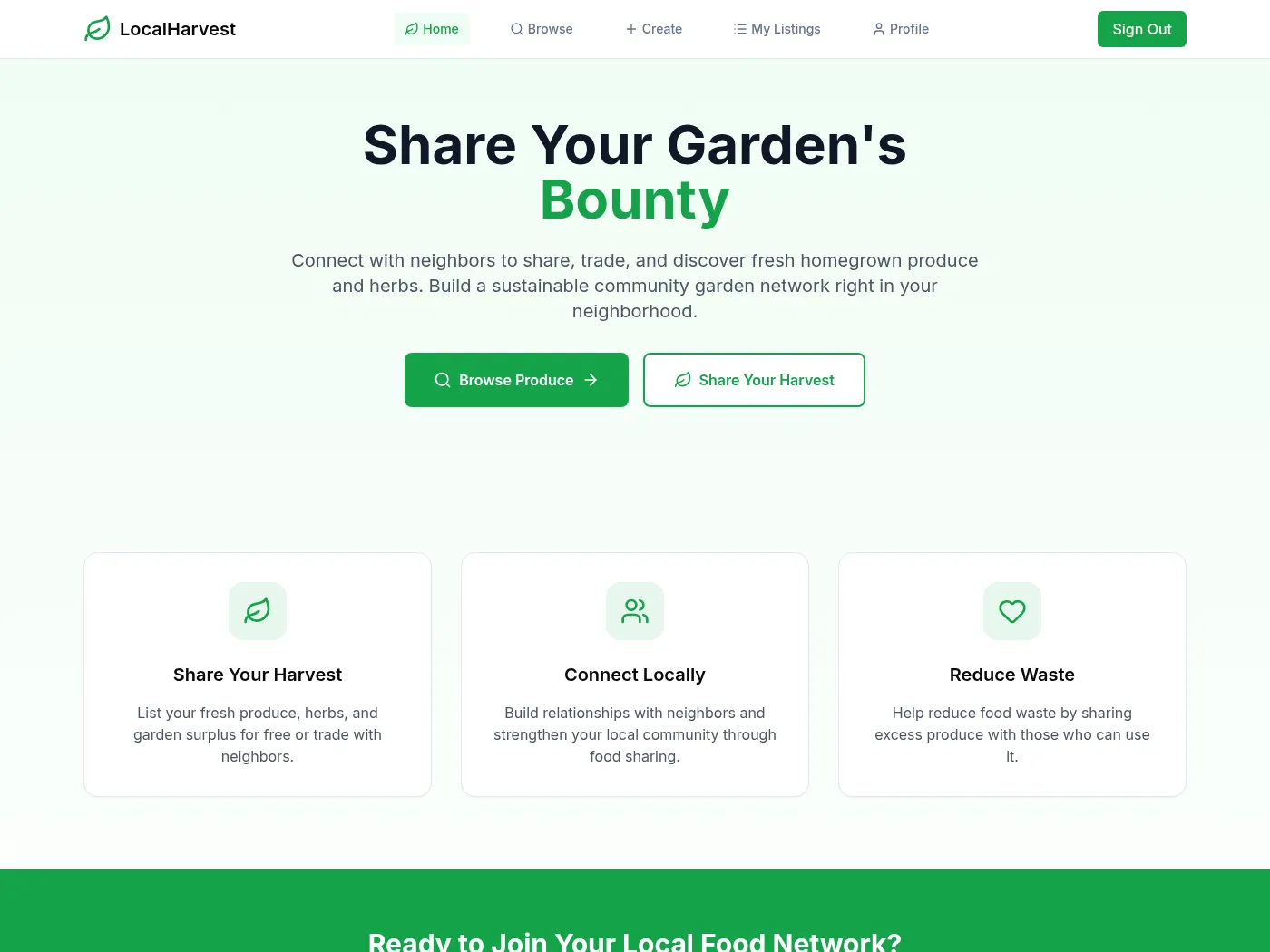 Neighborhood Homegrown Produce Exchange