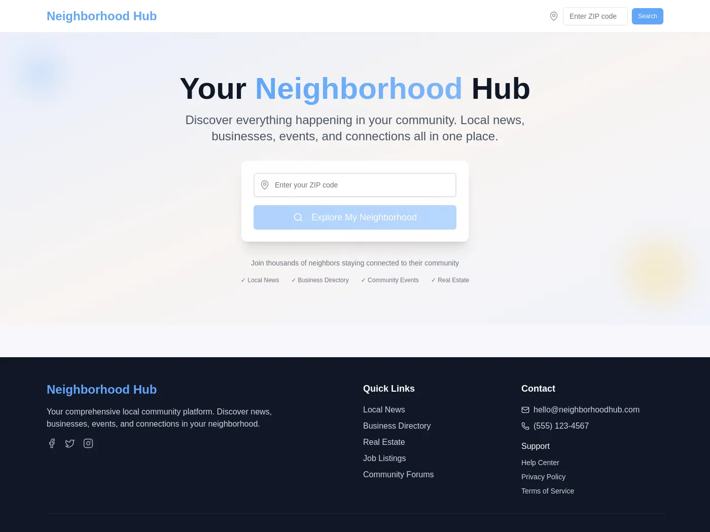 Neighborhood Hub - Local Community Information Platform
