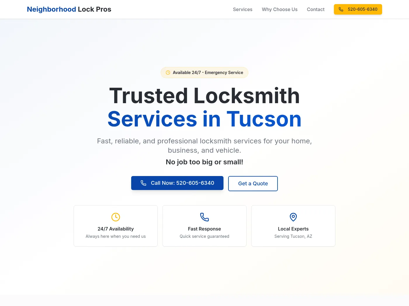 Neighborhood Lock Pros Locksmith Website
