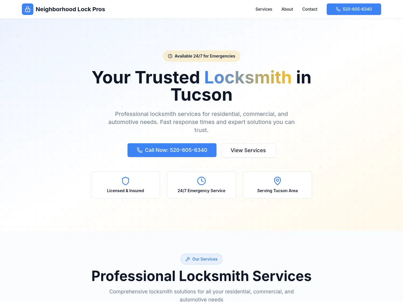 Neighborhood Lock Pros Locksmith Website