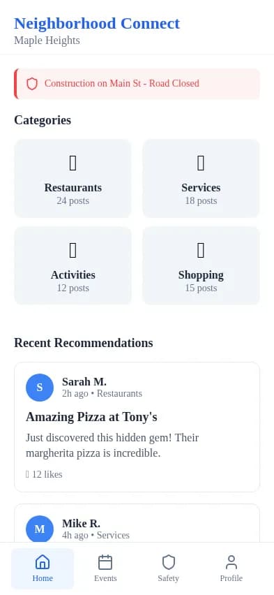 Neighborhood Connect: Local Social Network App