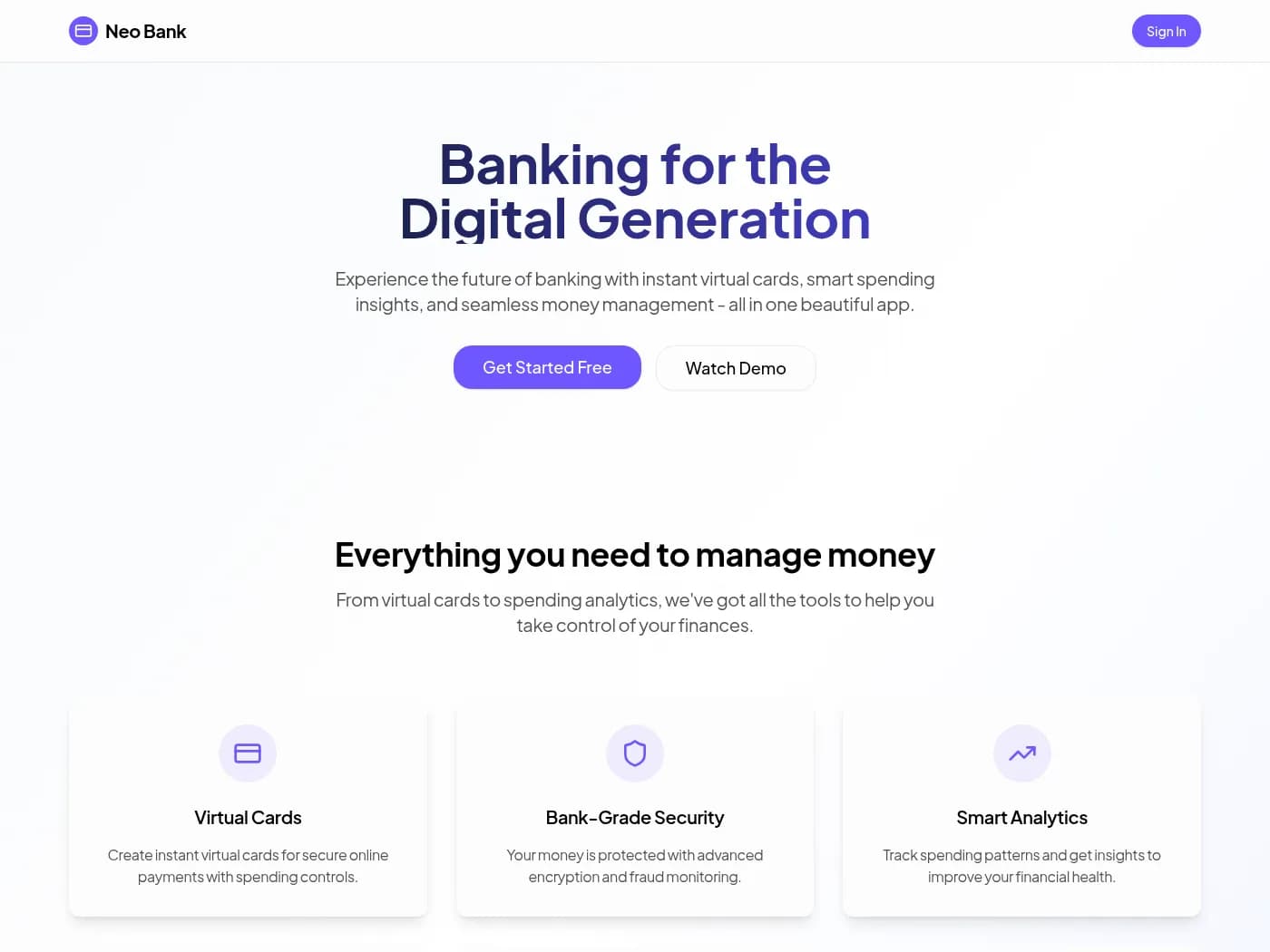 Neo Banking Platform Inspired by Slice