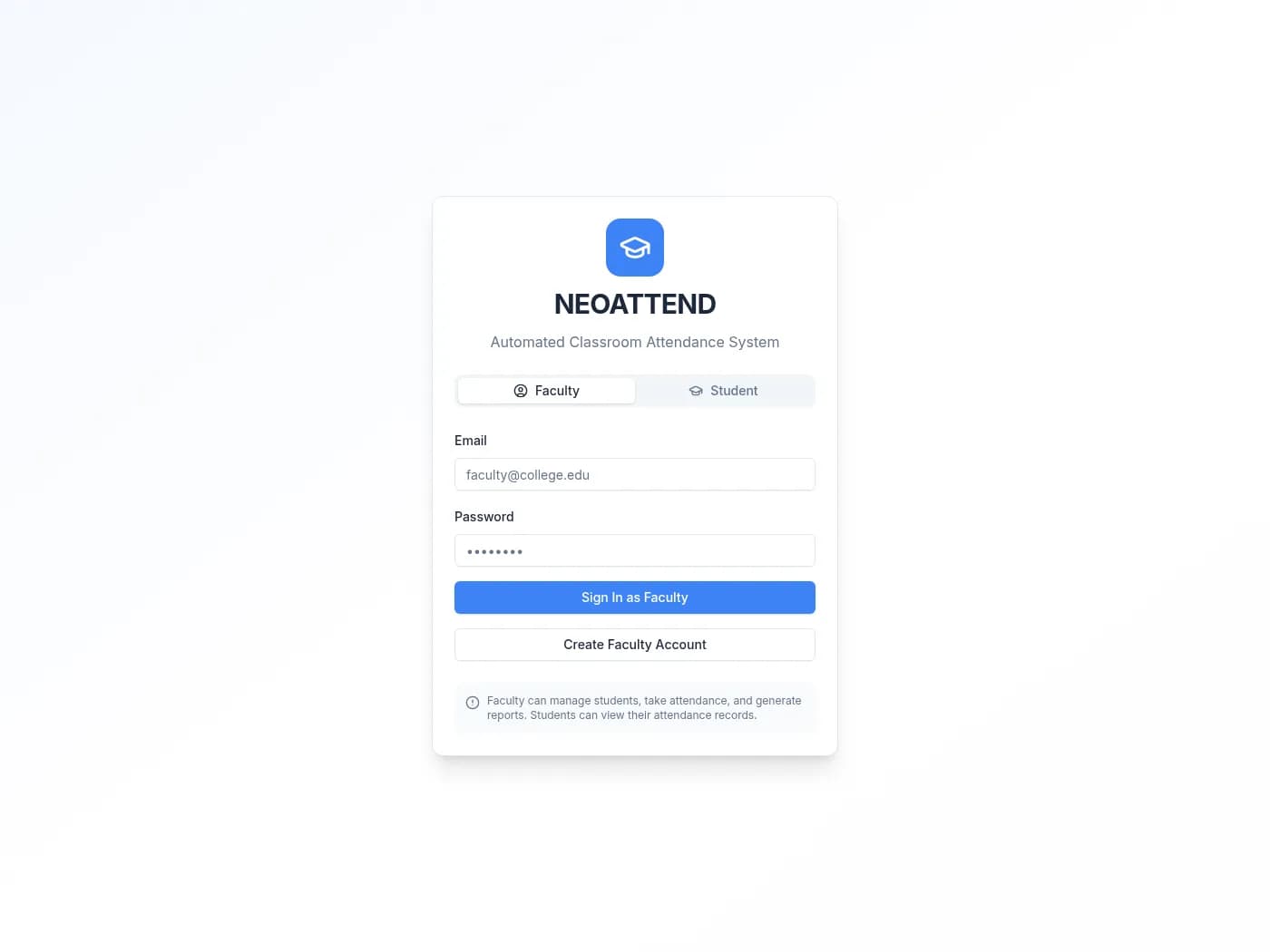 NEOATTEND: Automated Classroom Attendance with Face Recognition