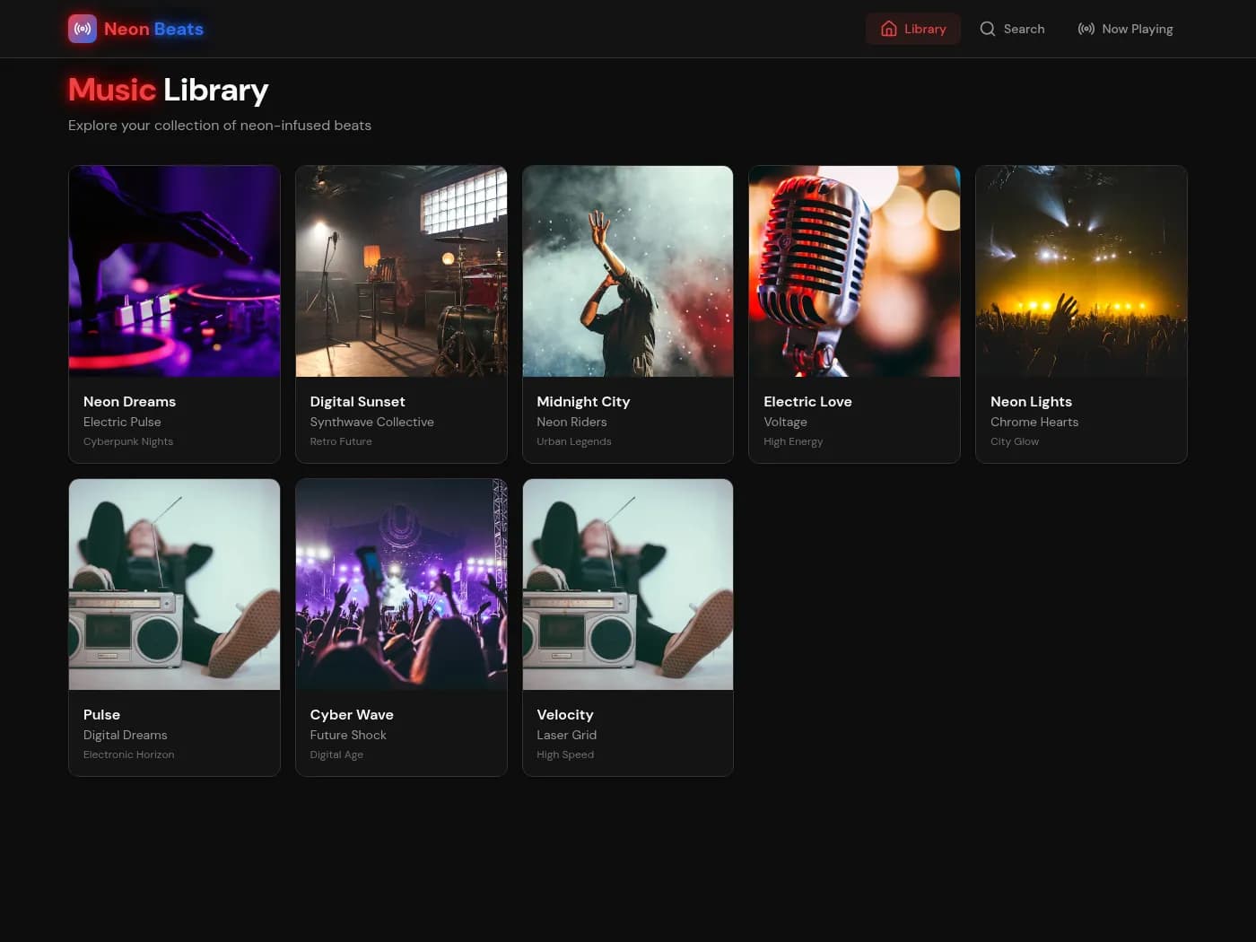 Neon Beats Music Player