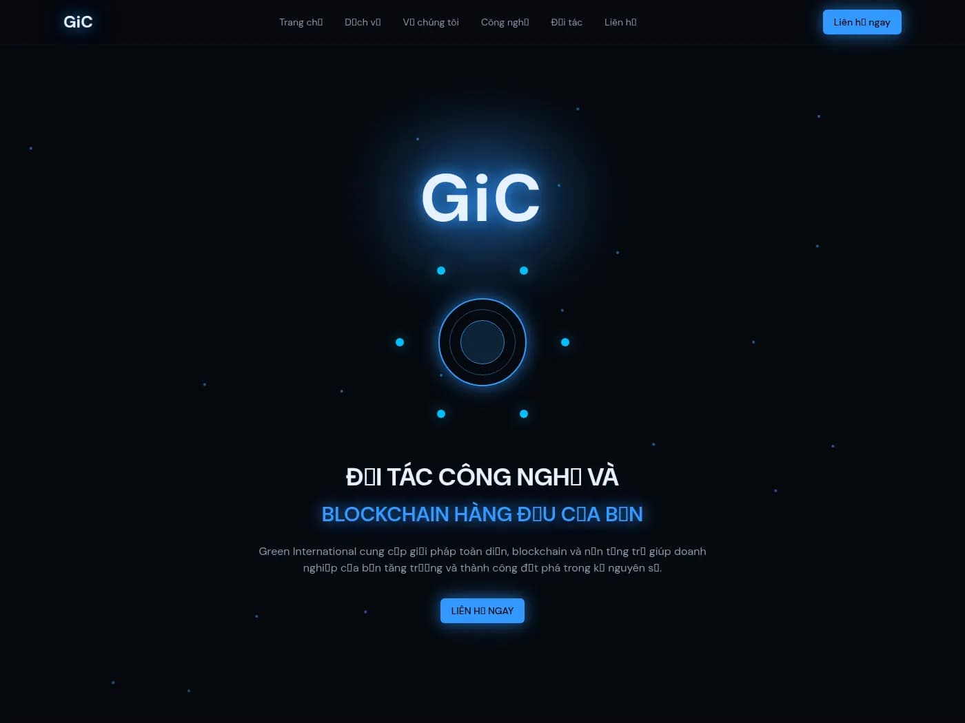 Neon Blue Blockchain-Inspired Web Interface