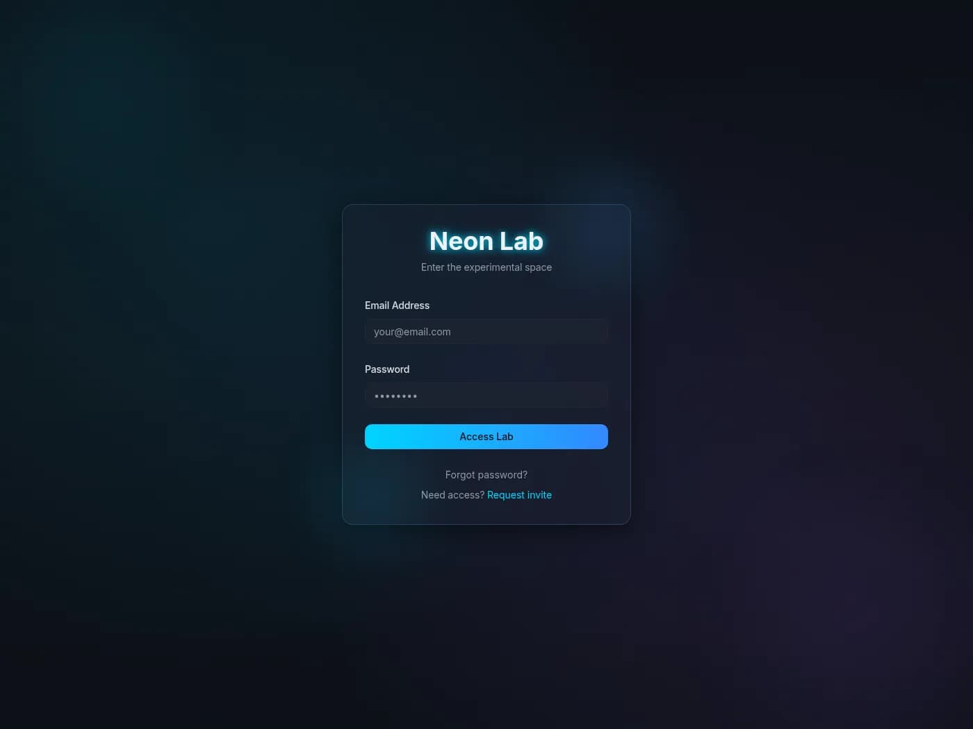Neon Lab Web Interface