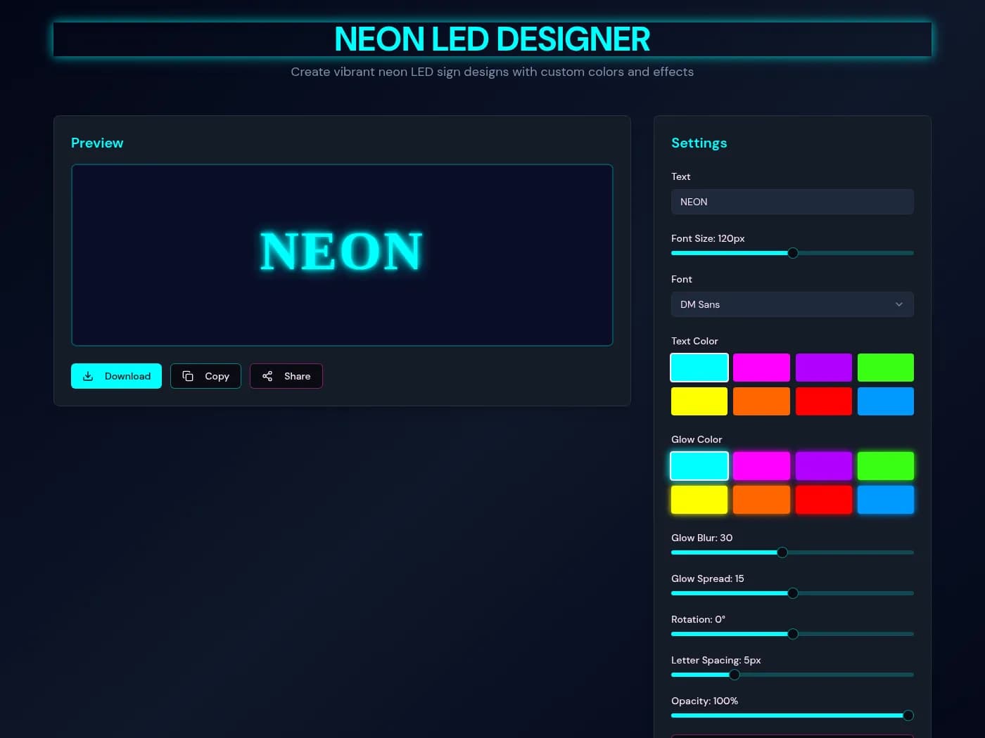 Neon LED Designer