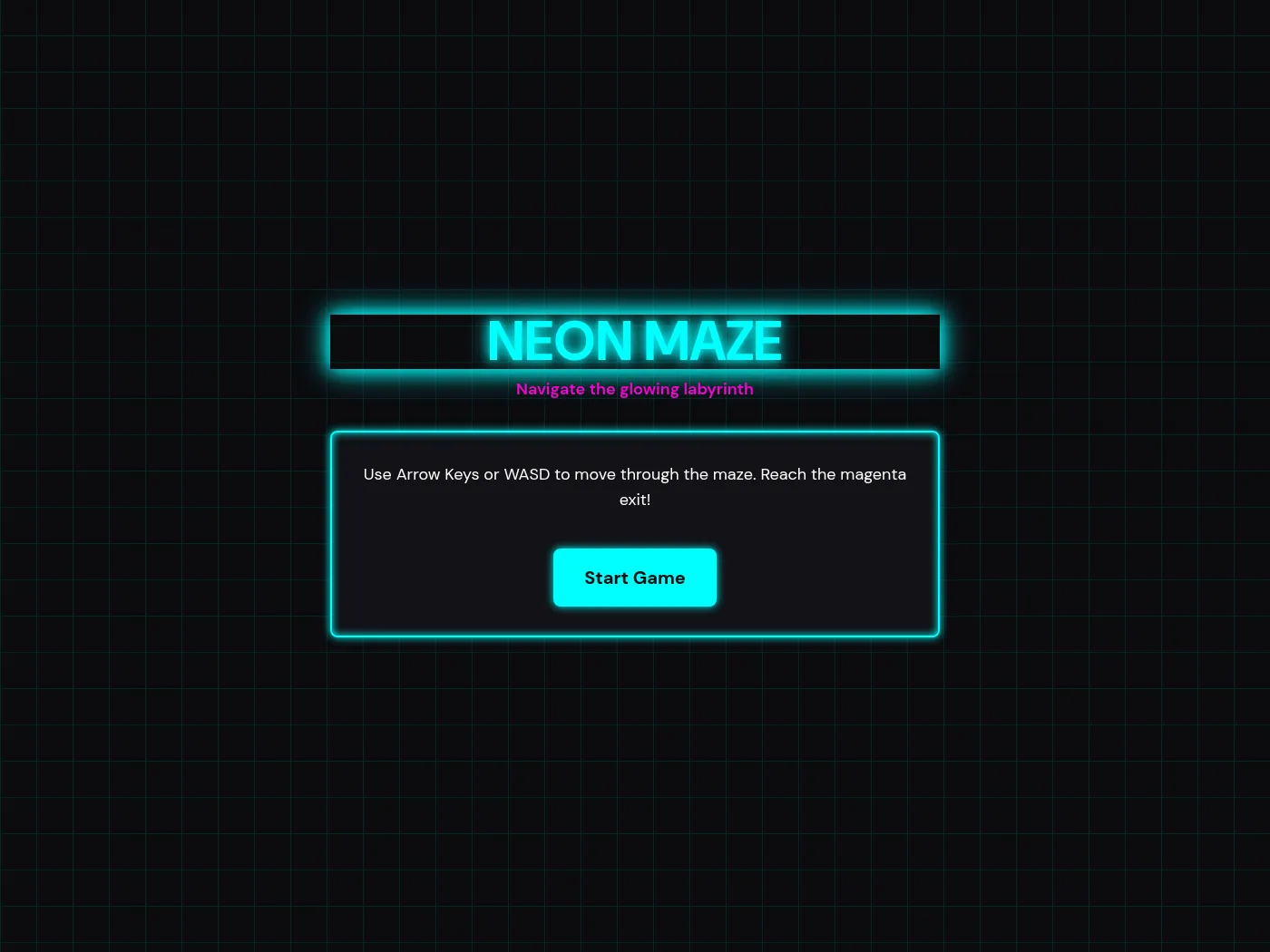 Neon Maze Game
