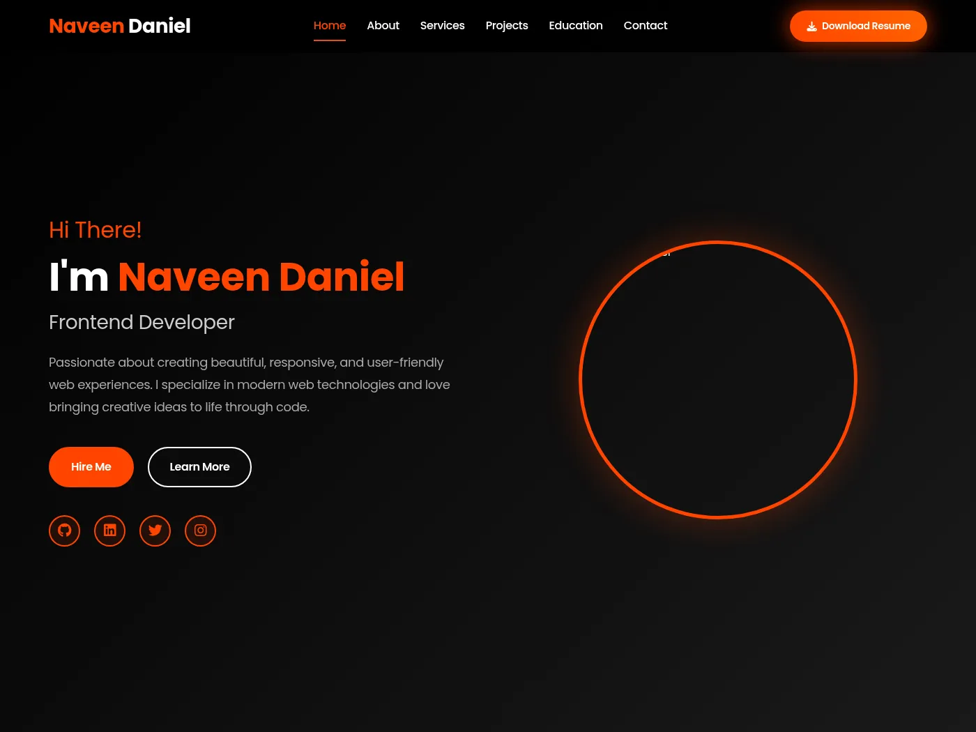 Neon Portfolio Pro: Animated Responsive Portfolio Website