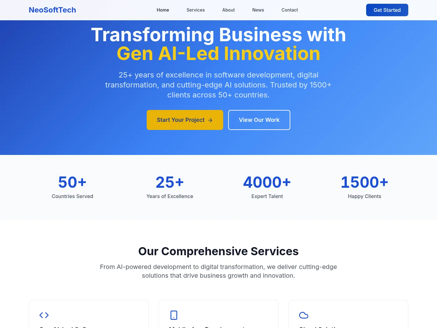 NeoSoftTech Company Website Revamp
