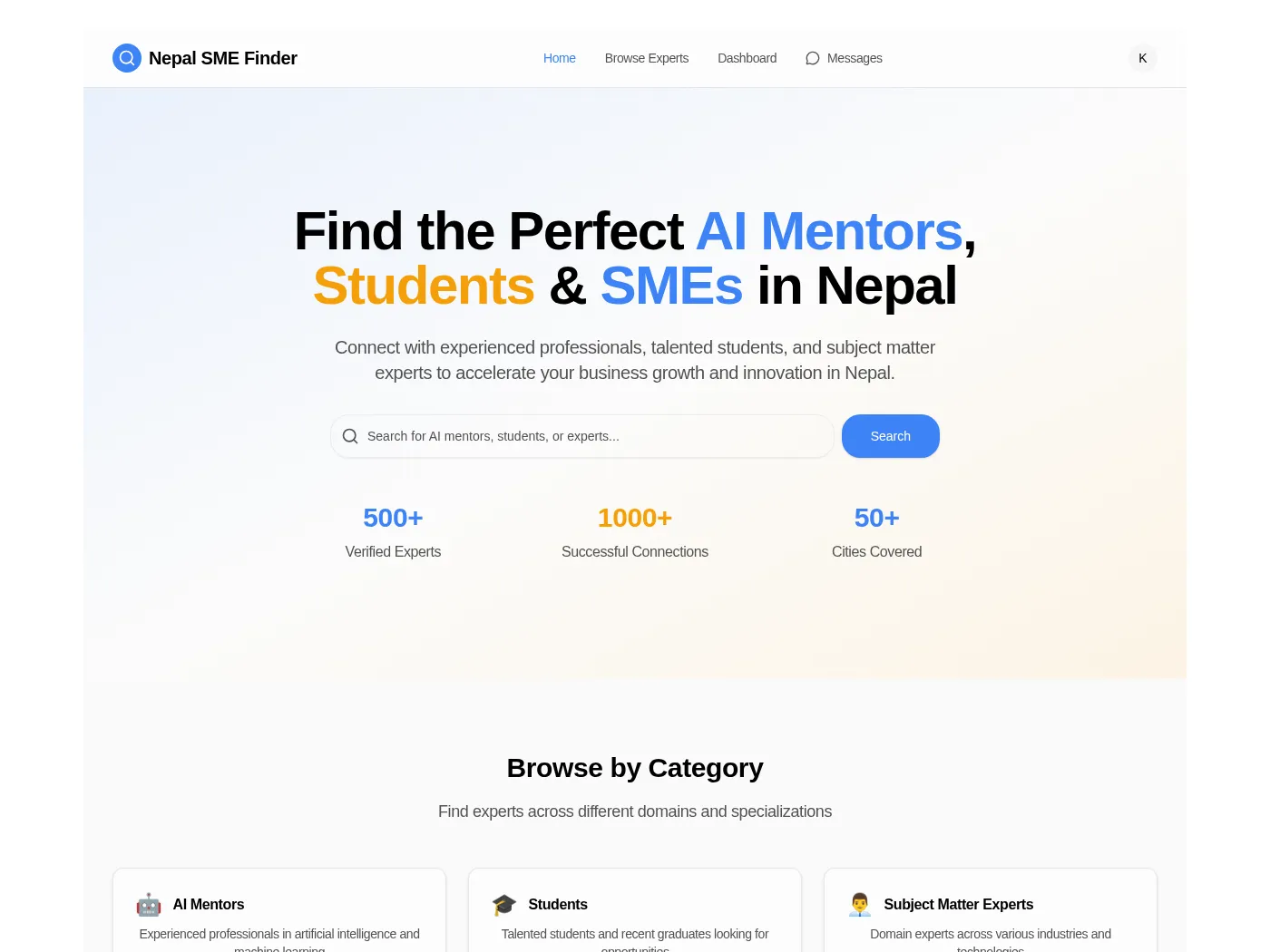 Nepal AI Mentor & SME Finder