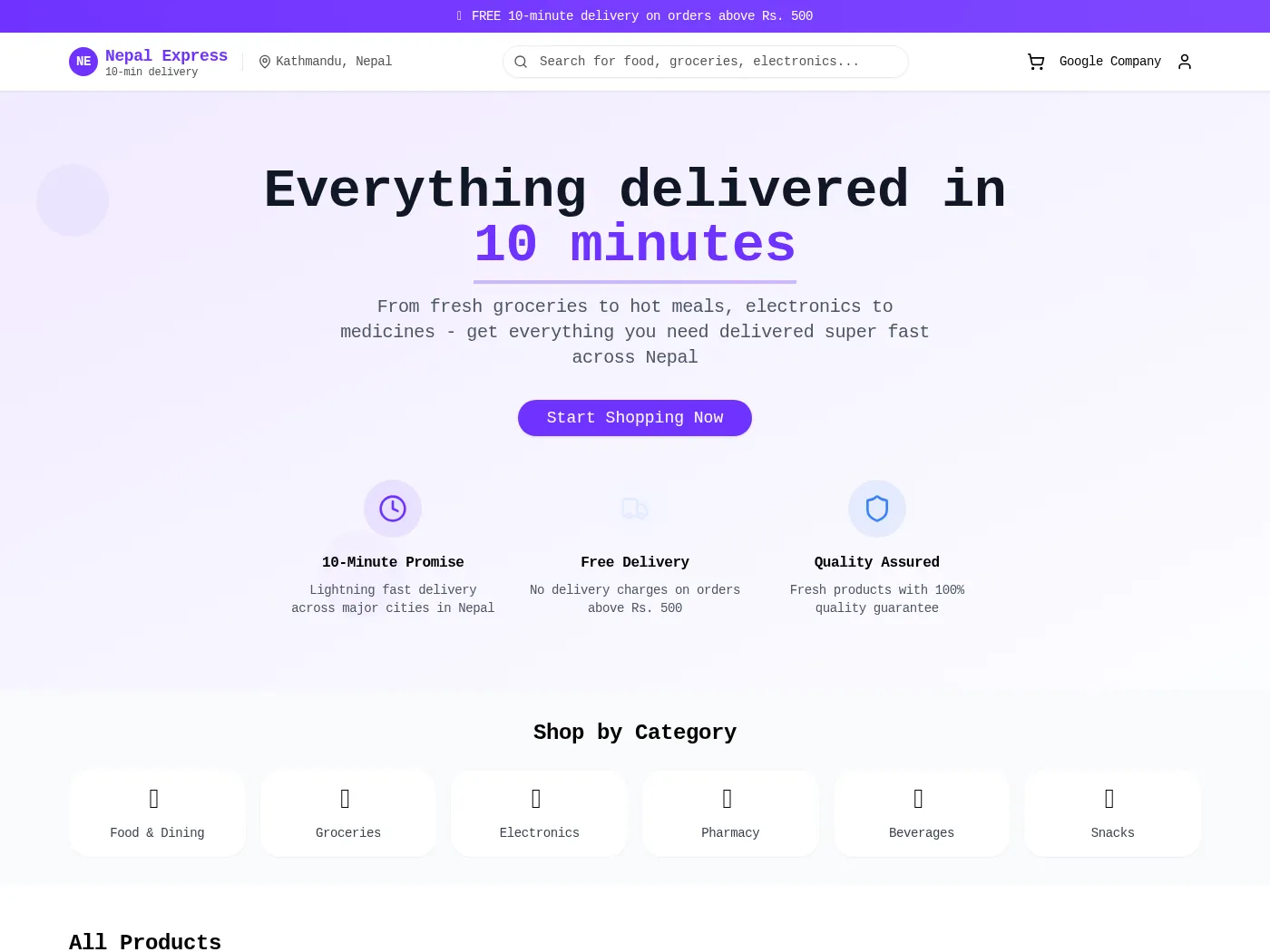 Nepal Express Delivery Ecommerce App