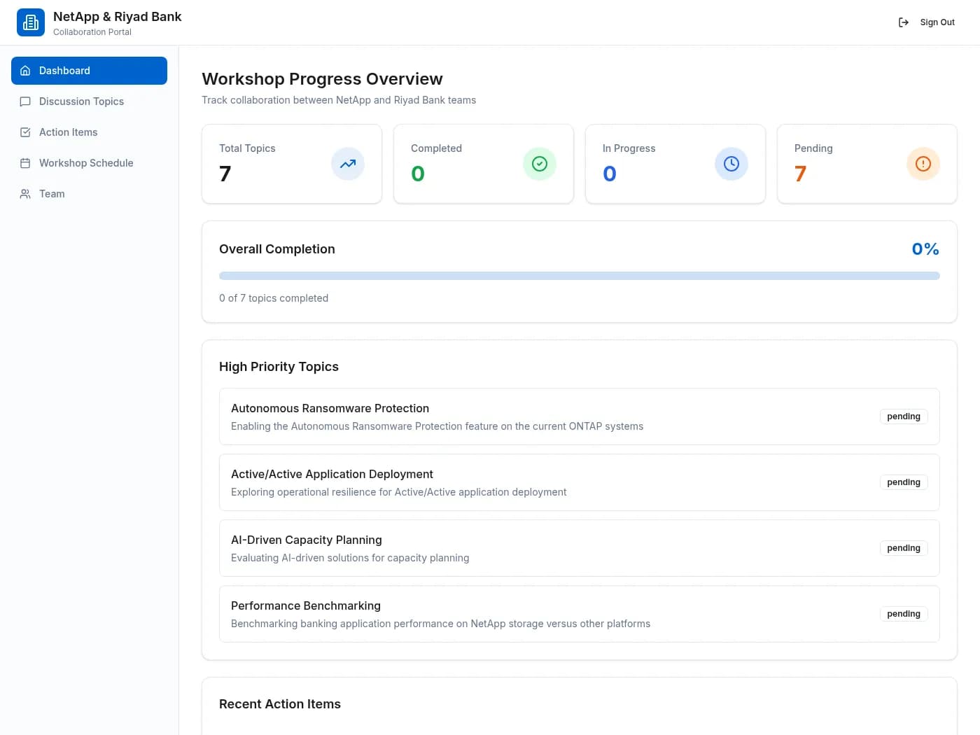 NetApp & Riyad Bank Collaboration Workshop Portal
