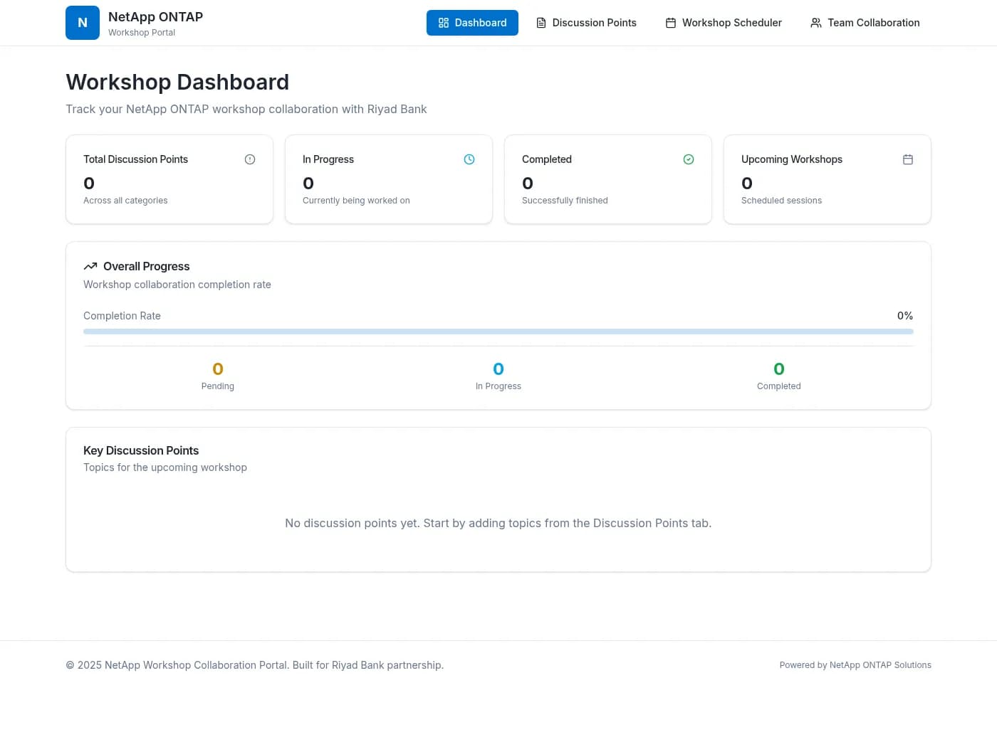 NetApp-Enabled Workshop Collaboration Portal