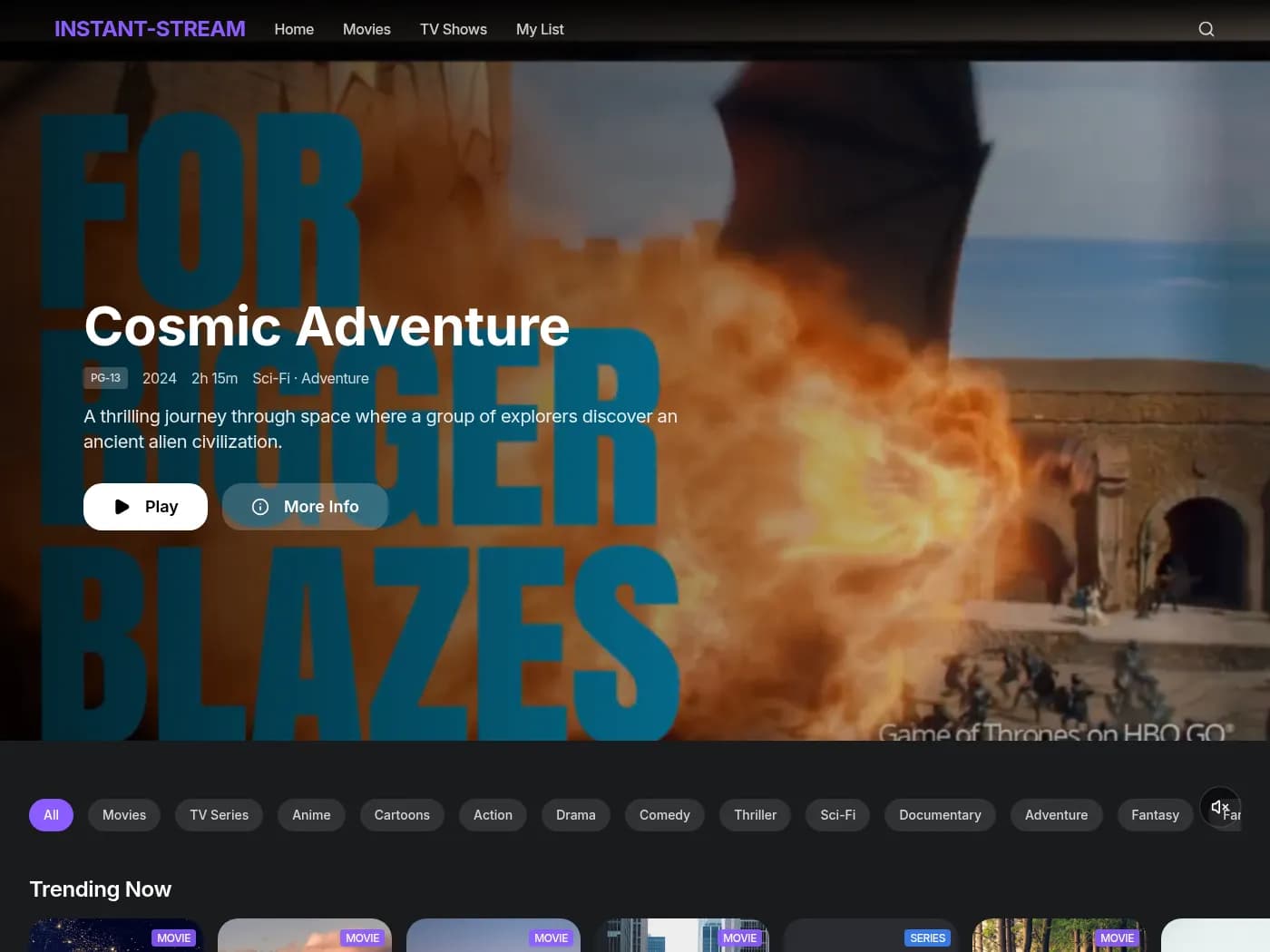 Instant-Stream: A Netflix-Style Streaming Platform Without Accounts