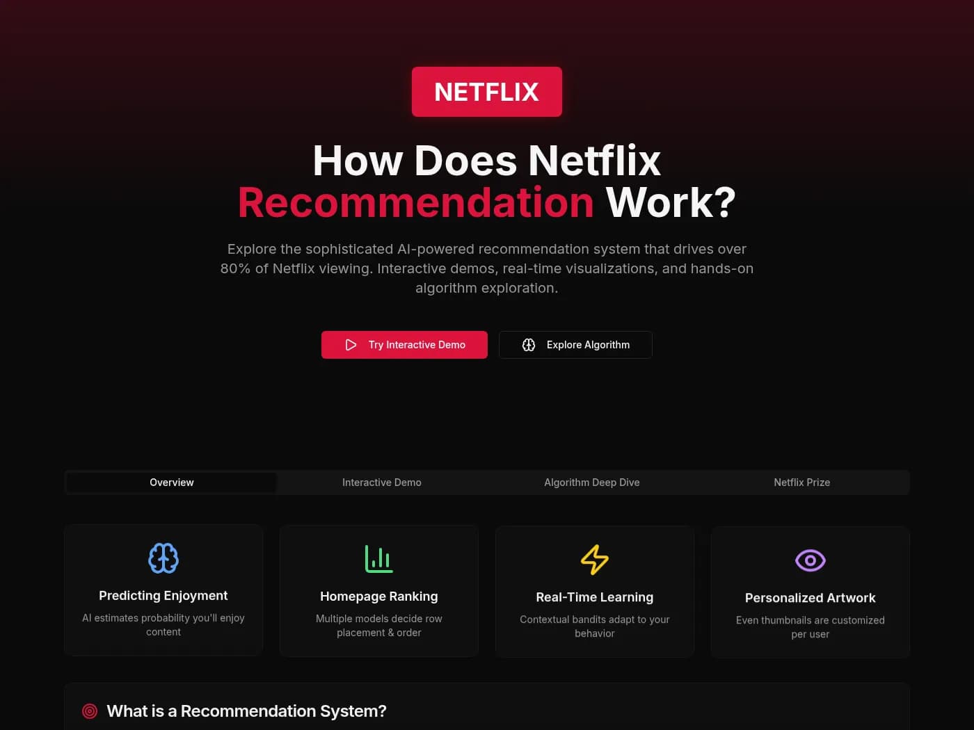 Netflix Recommendation System Explorer
