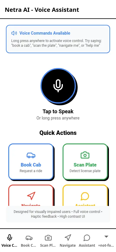 Netra AI: Voice-Operated Navigation & Cab Assistance for the Visually Impaired