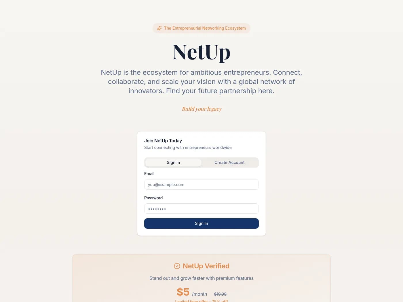 NetUp: The Entrepreneurial Networking Ecosystem