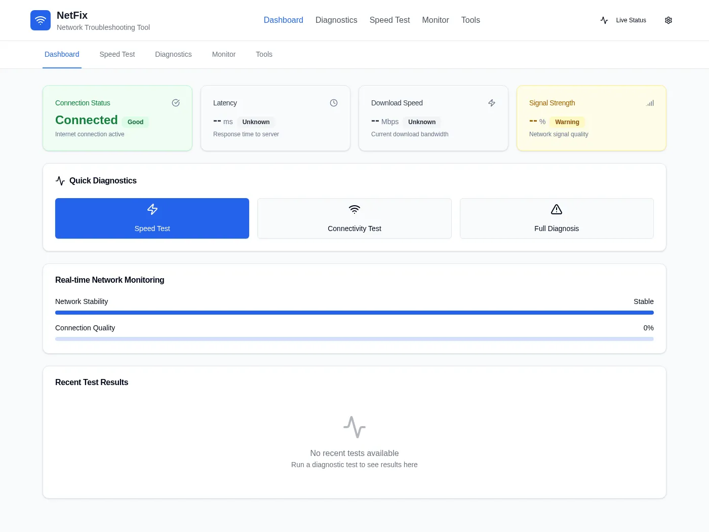 NetFix: Network Troubleshooting Tool
