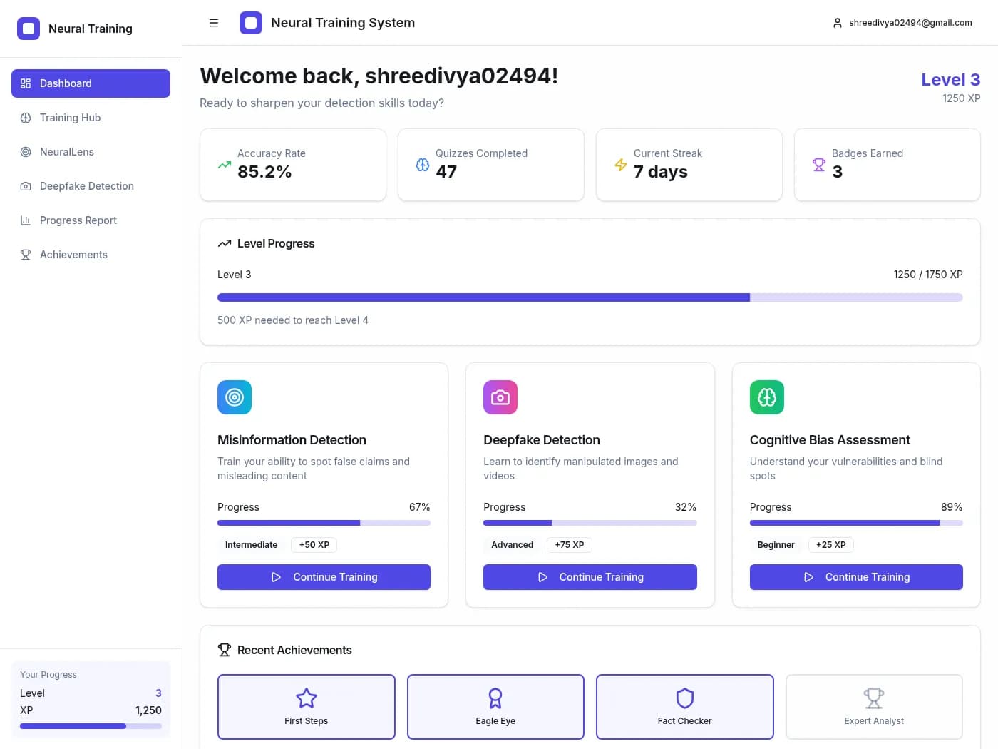 Neural Training System: Adaptive Gamified Platform Against Misinformation and Deepfakes