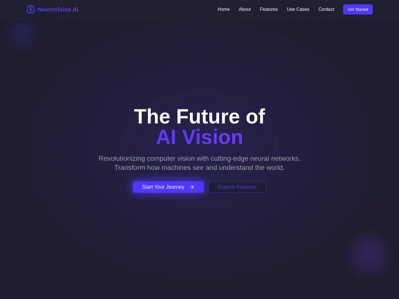 NeuroVision AI Homepage