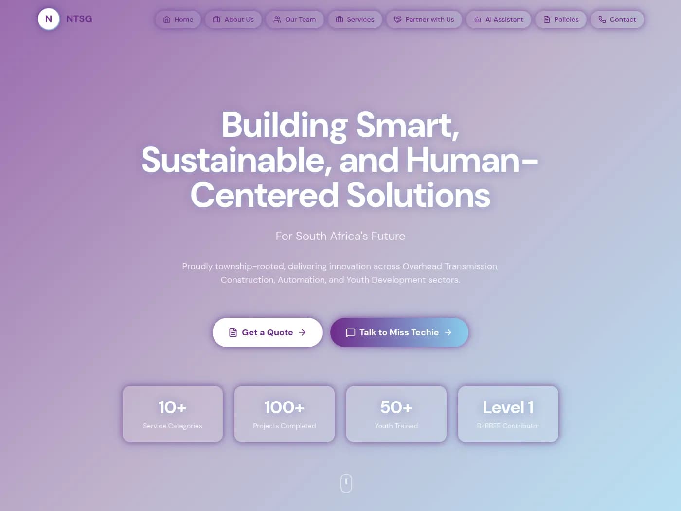 Neutral Tech Solutions Group (NTSG) Company Website & AI Assistant