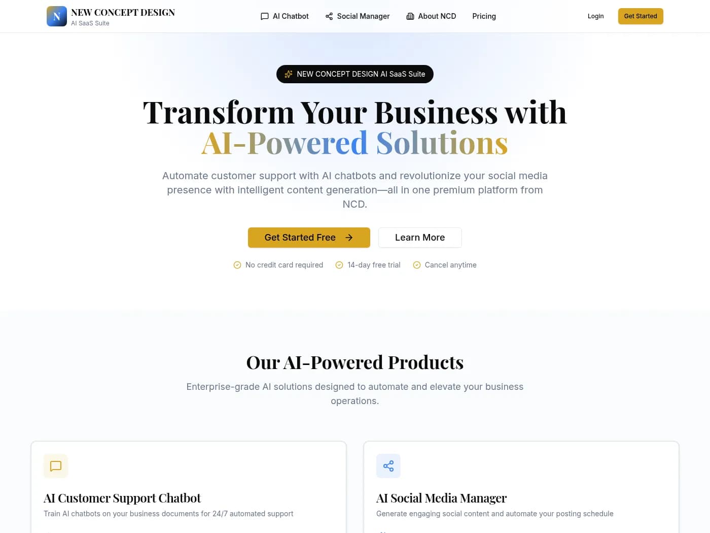 NEW CONCEPT DESIGN Corporate Platform & AI SaaS Suite