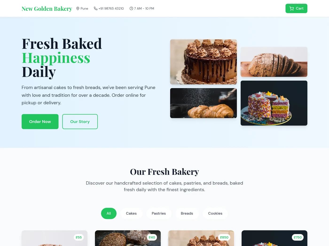 New Golden Bakery Online Ordering Website