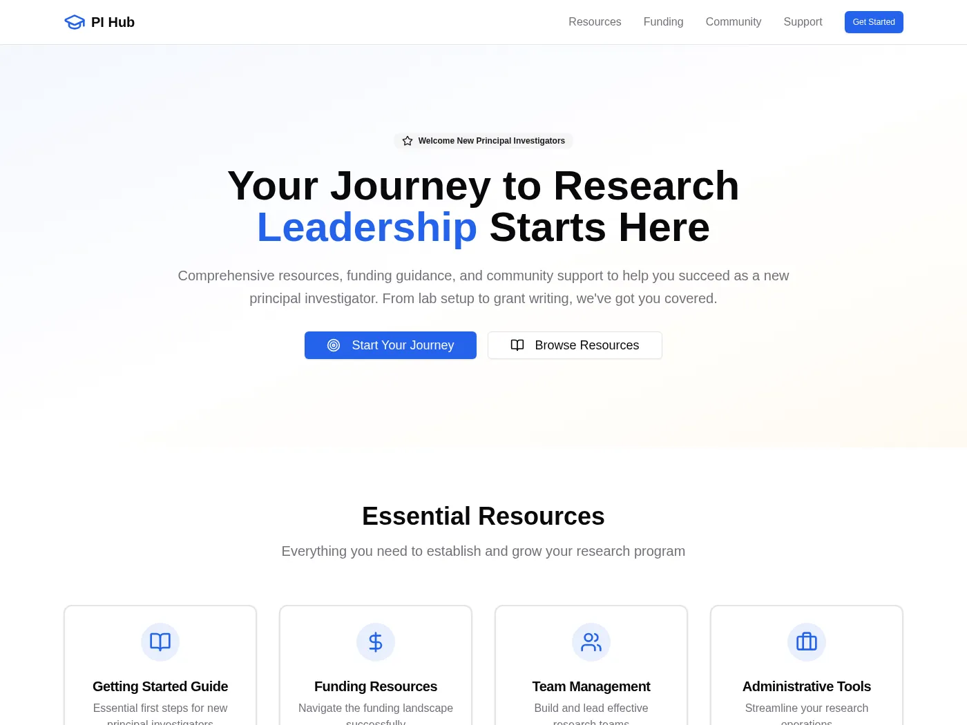 New Principal Investigator Webpage