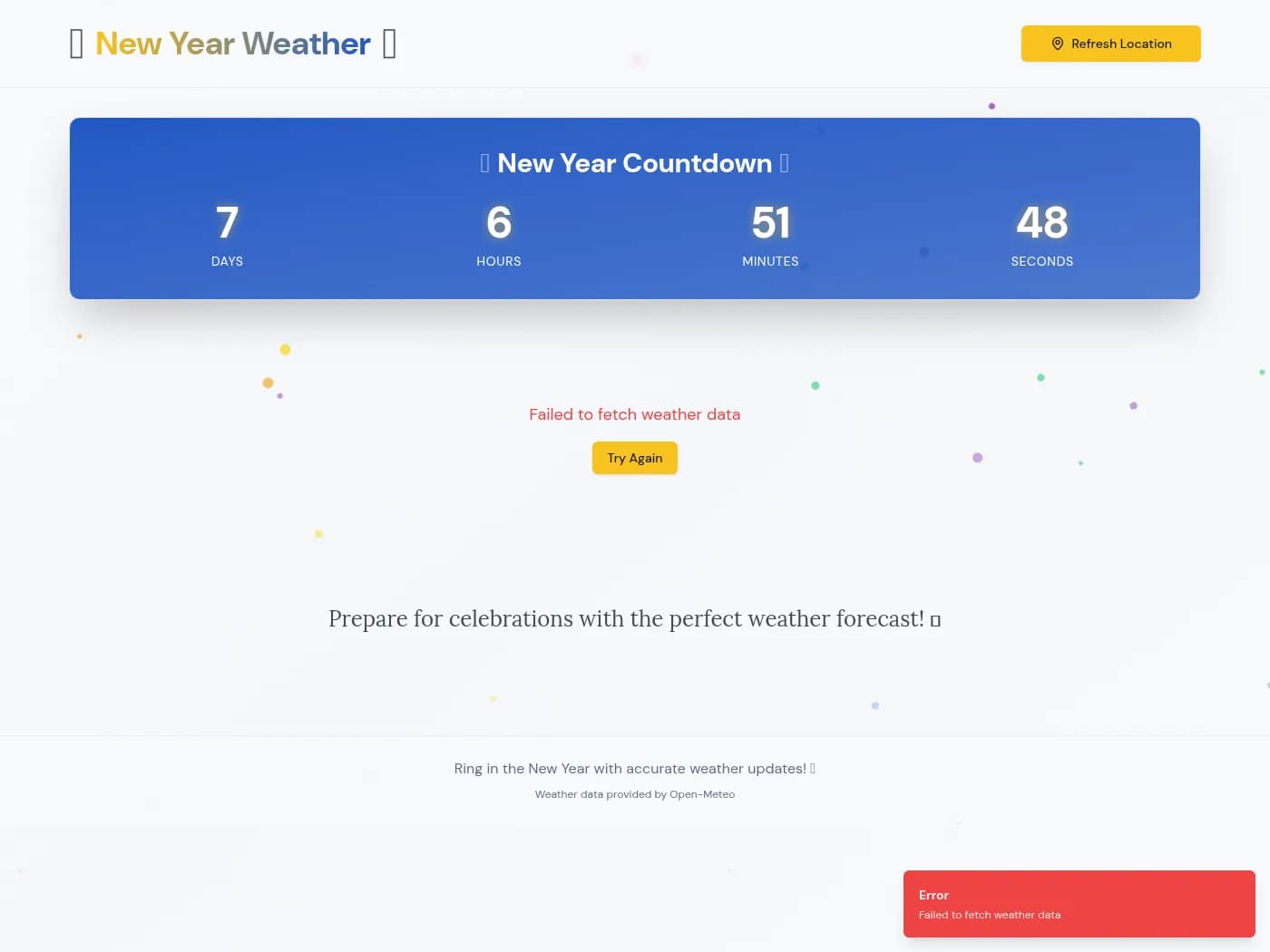 New Year Weather