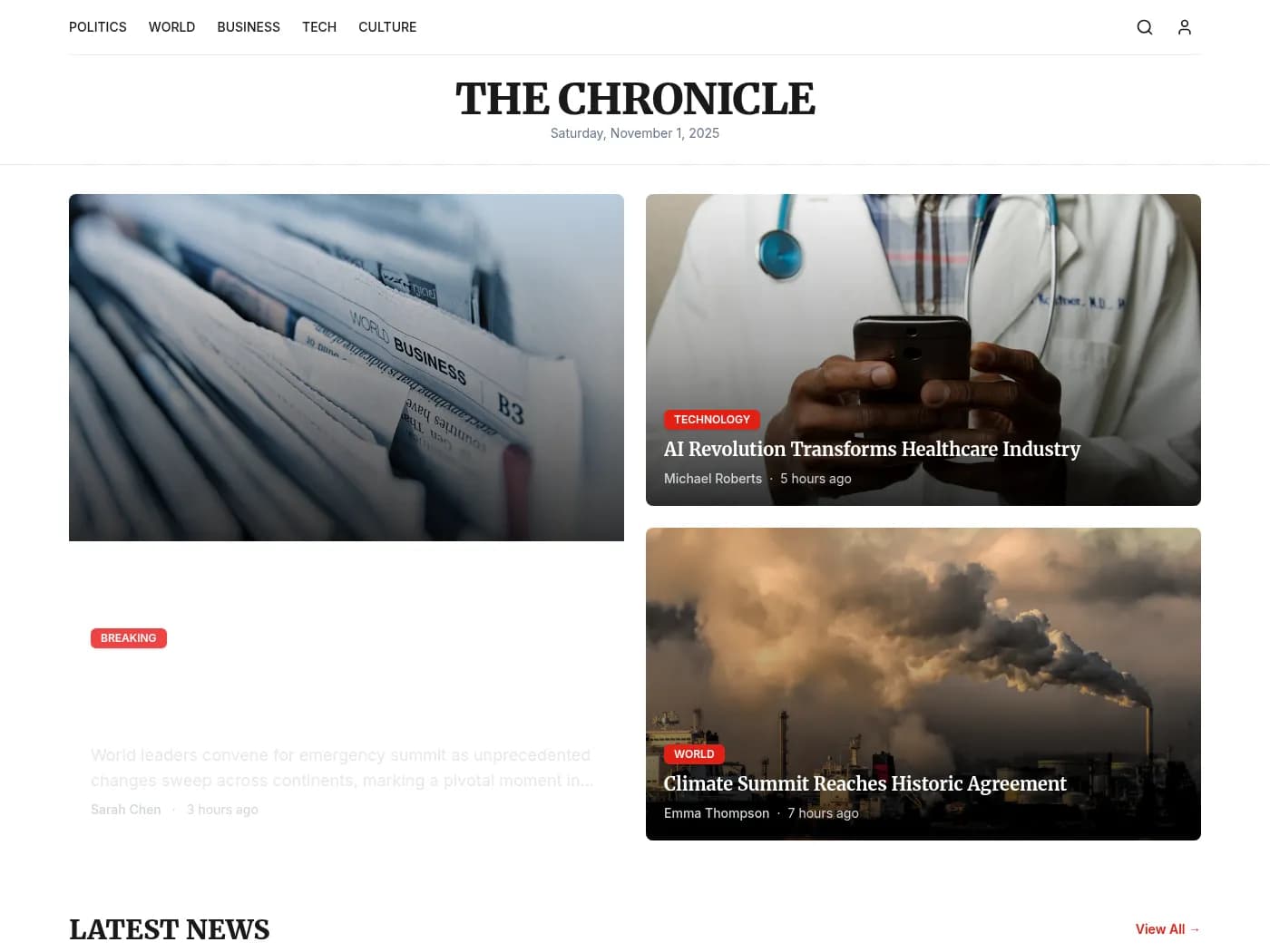 Modern News Magazine Web Platform
