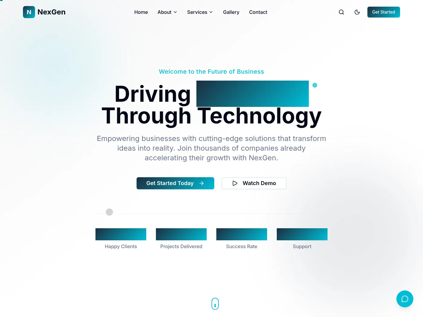 NexGen Corporate Website UI