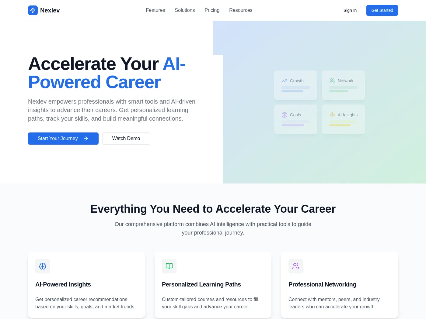 Nexlev: AI-Powered Career Acceleration Platform