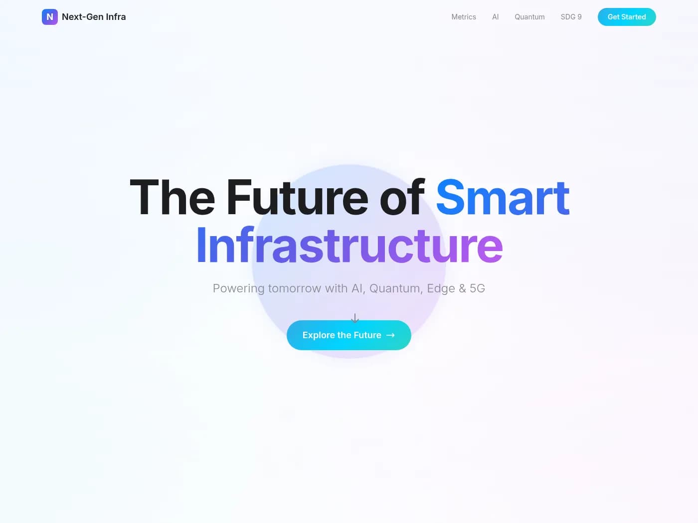 Next-Gen Infrastructure Command Center – Apple-Inspired SDG 9 Landing Experience