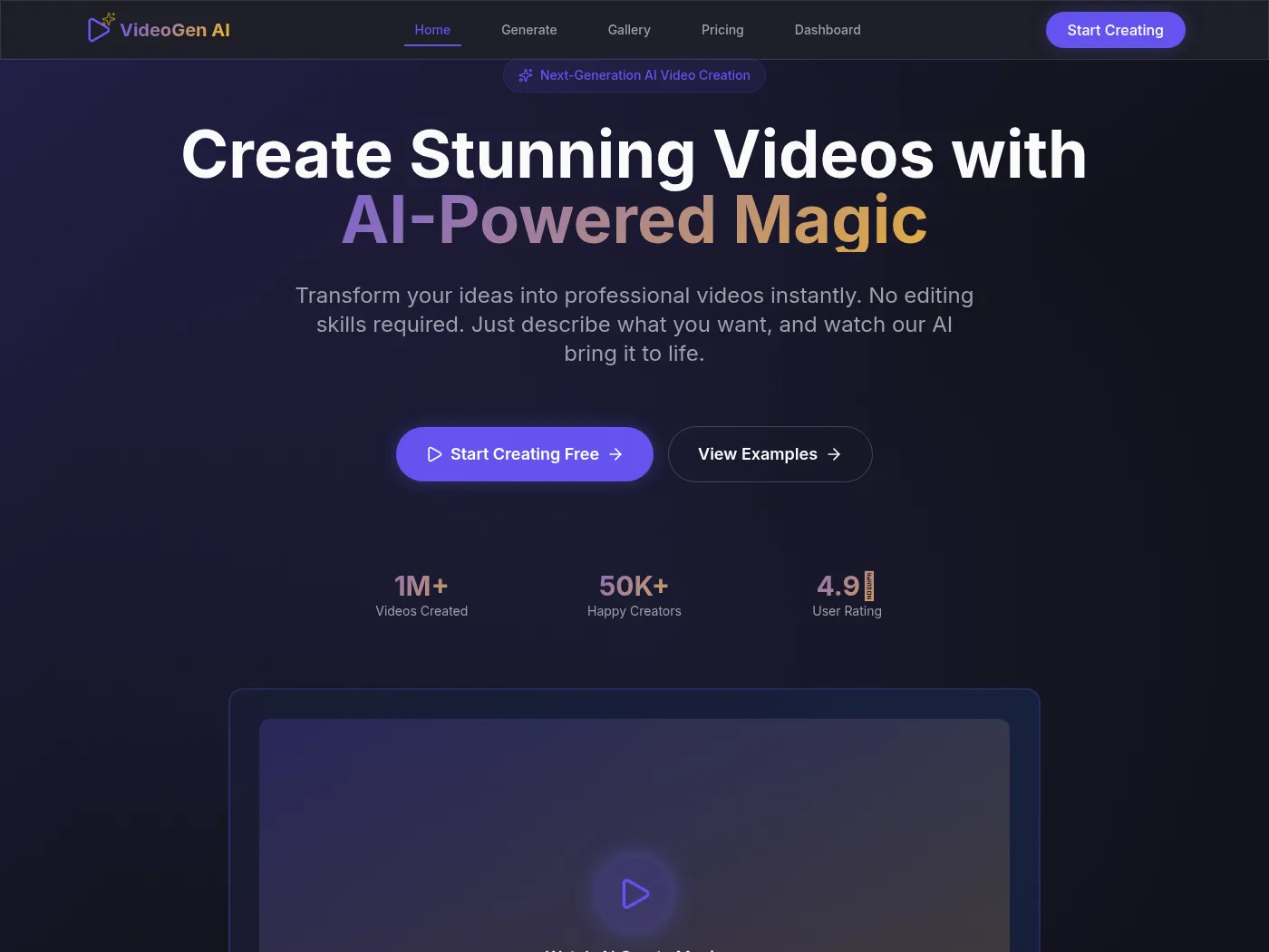 Next-Gen Video Generator Platform