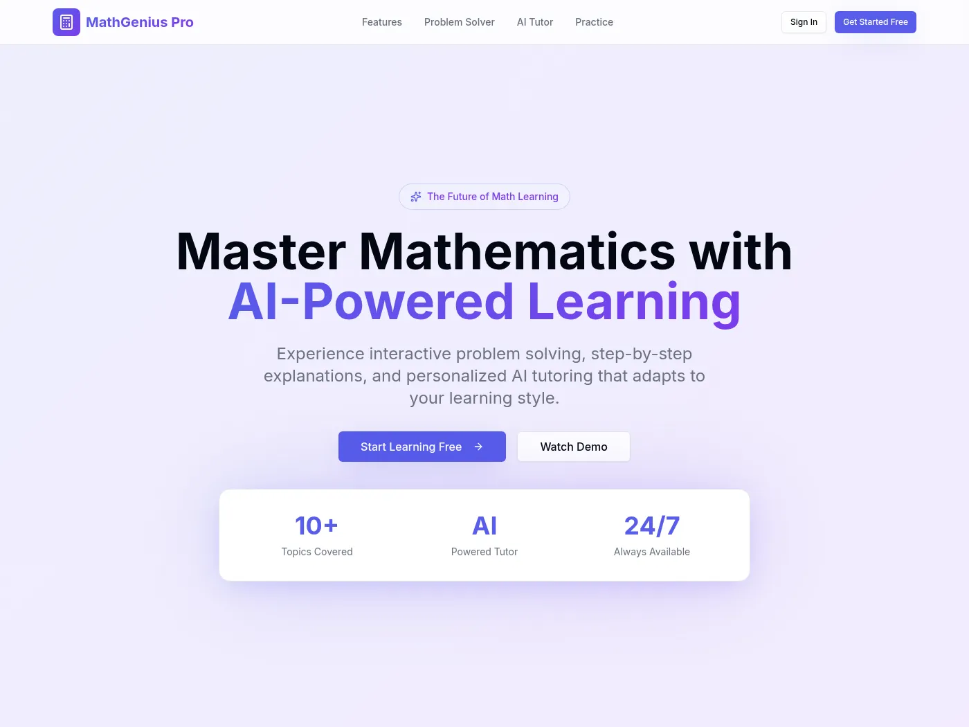 Next-Generation Math Learning Website