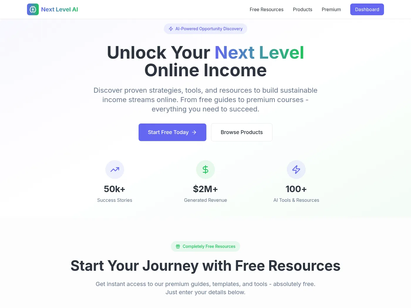 Next Level AI: Online Opportunity Hub