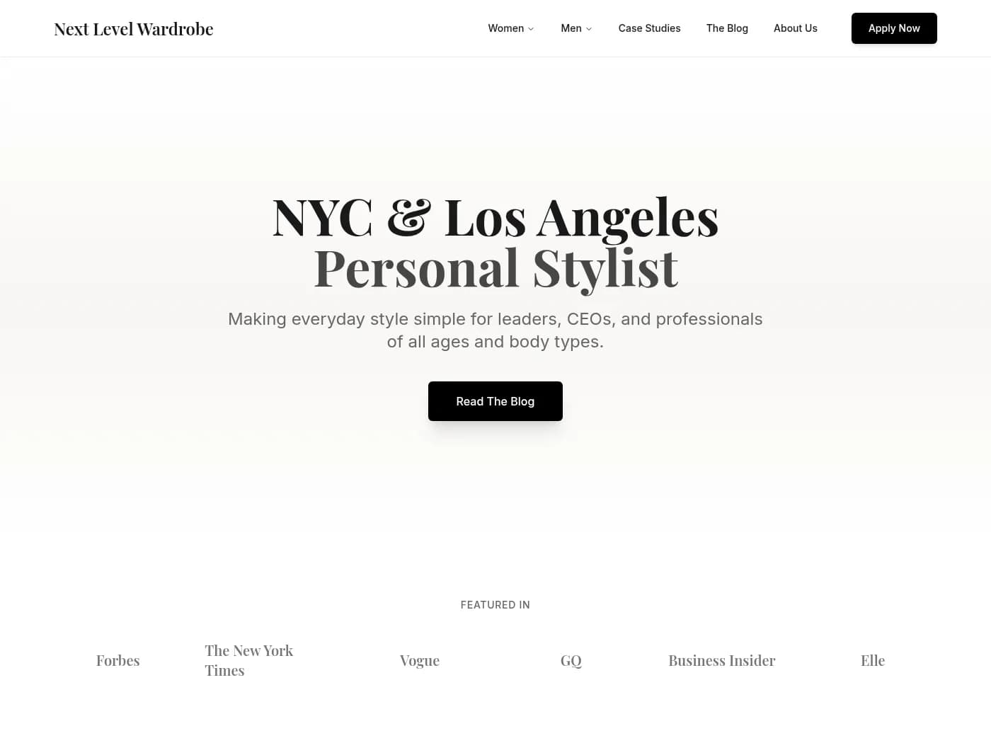Next Level Wardrobe Website Clone