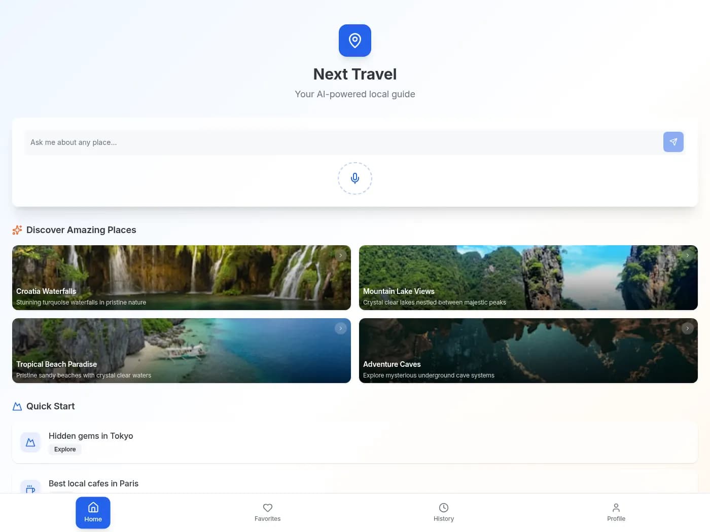 Next Travel – AI-Powered Local Guide & Travel Companion PWA