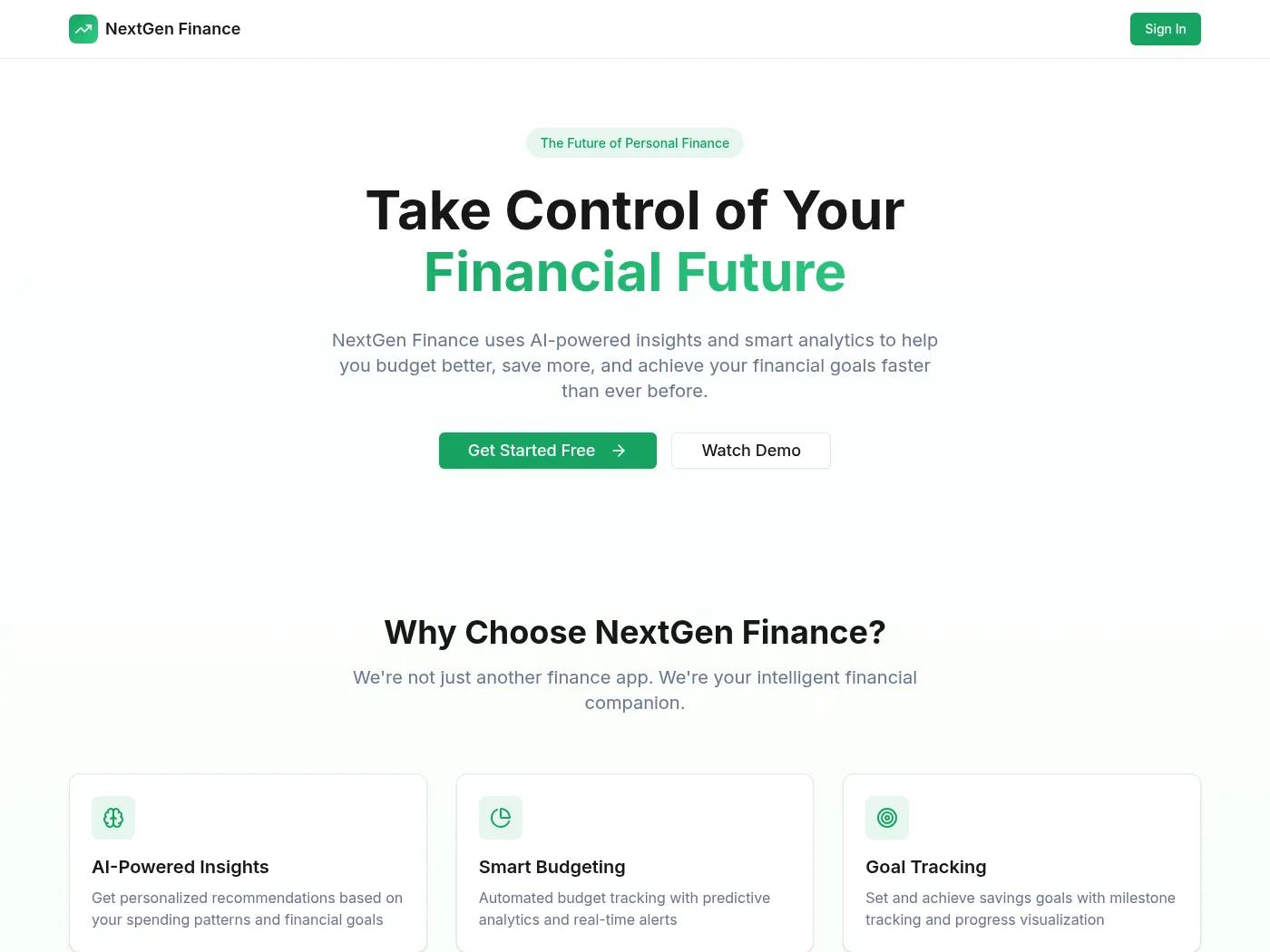 NextGen Personal Finance Advisor