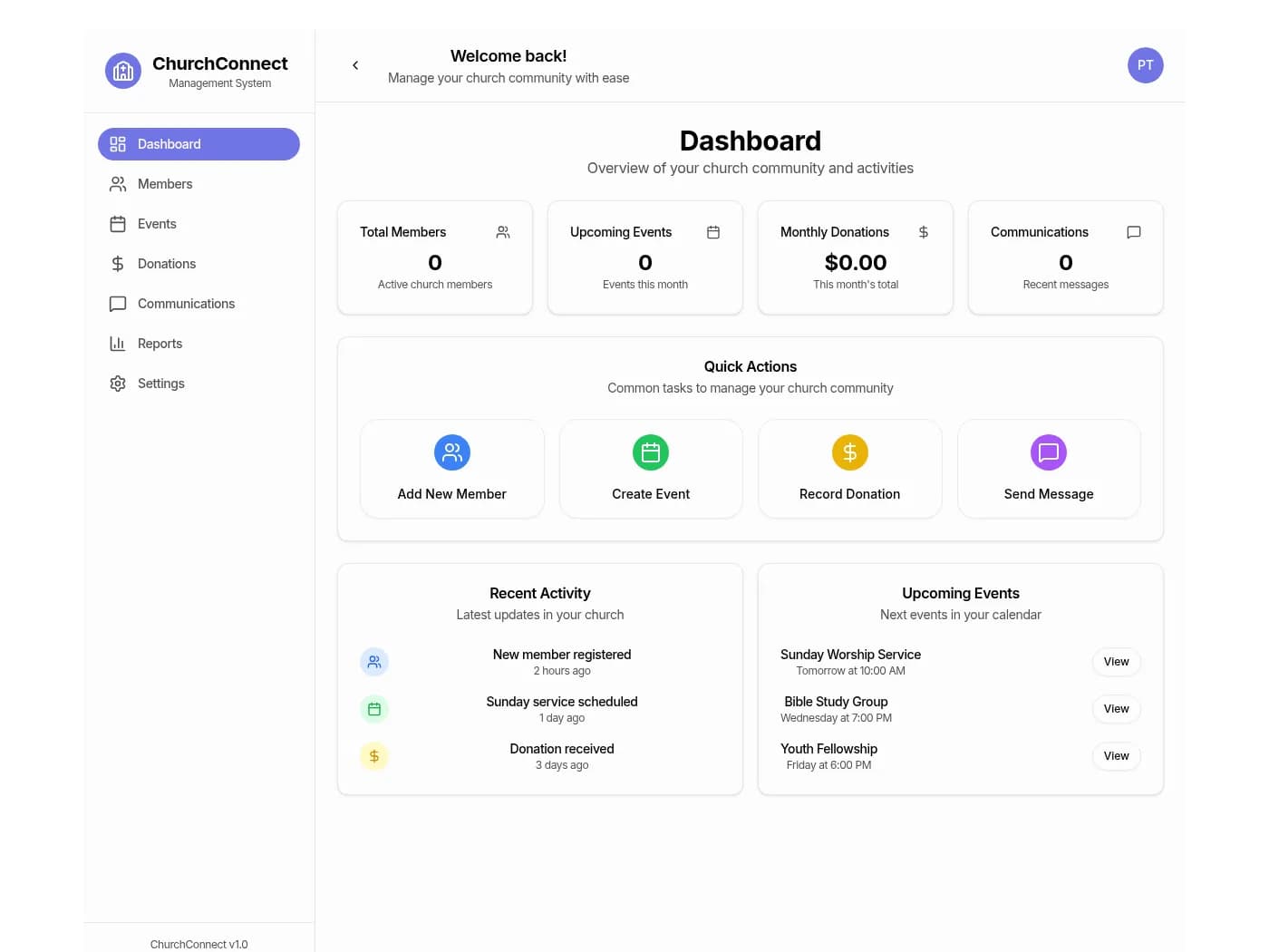Next.js Church Management System