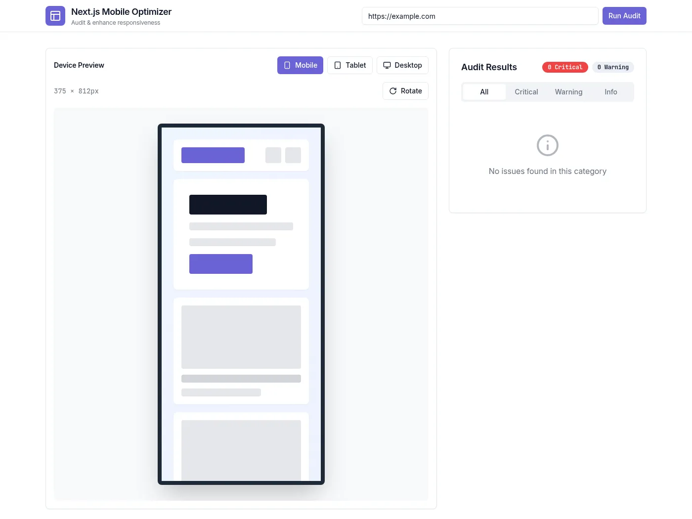 Next.js Mobile Responsiveness Optimizer