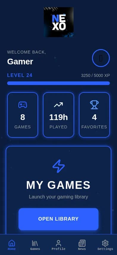 NexoHub - The Ultimate Futuristic Gamer Launcher App