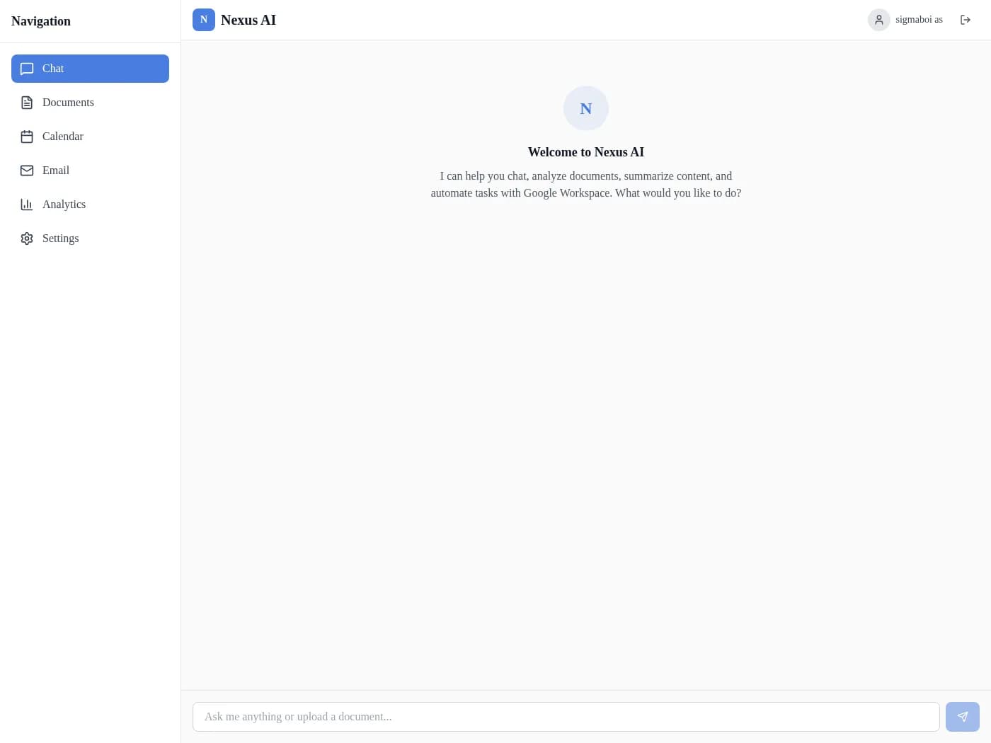 Nexus AI MVP – Intelligent Document Chat & Google Workspace Automation