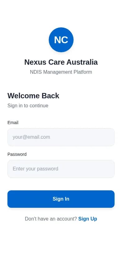 Nexus Care Australia NDIS All-in-One Staff & Participant Mobile App