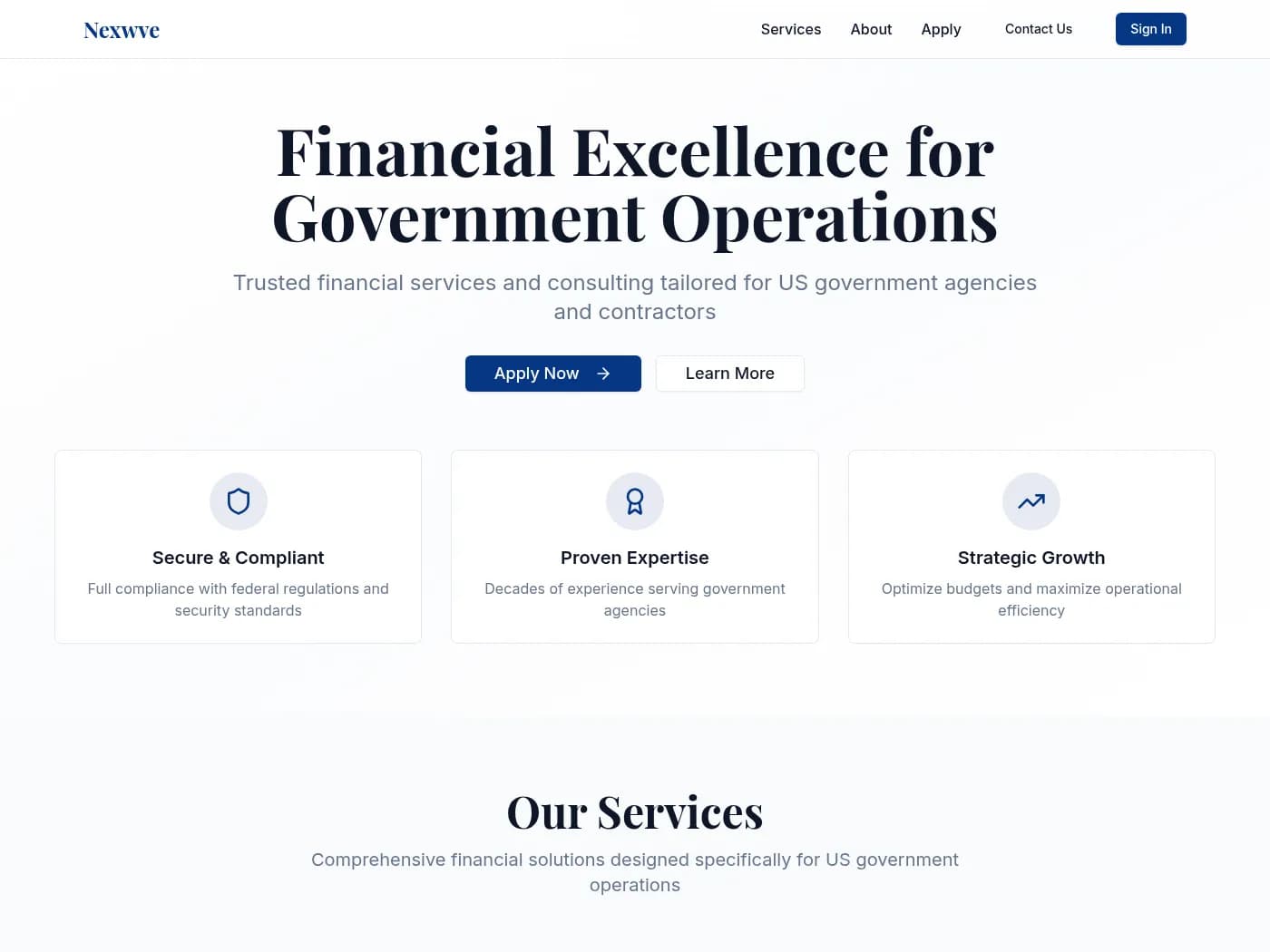 Nexwve Financial Services & Consulting Web Portal
